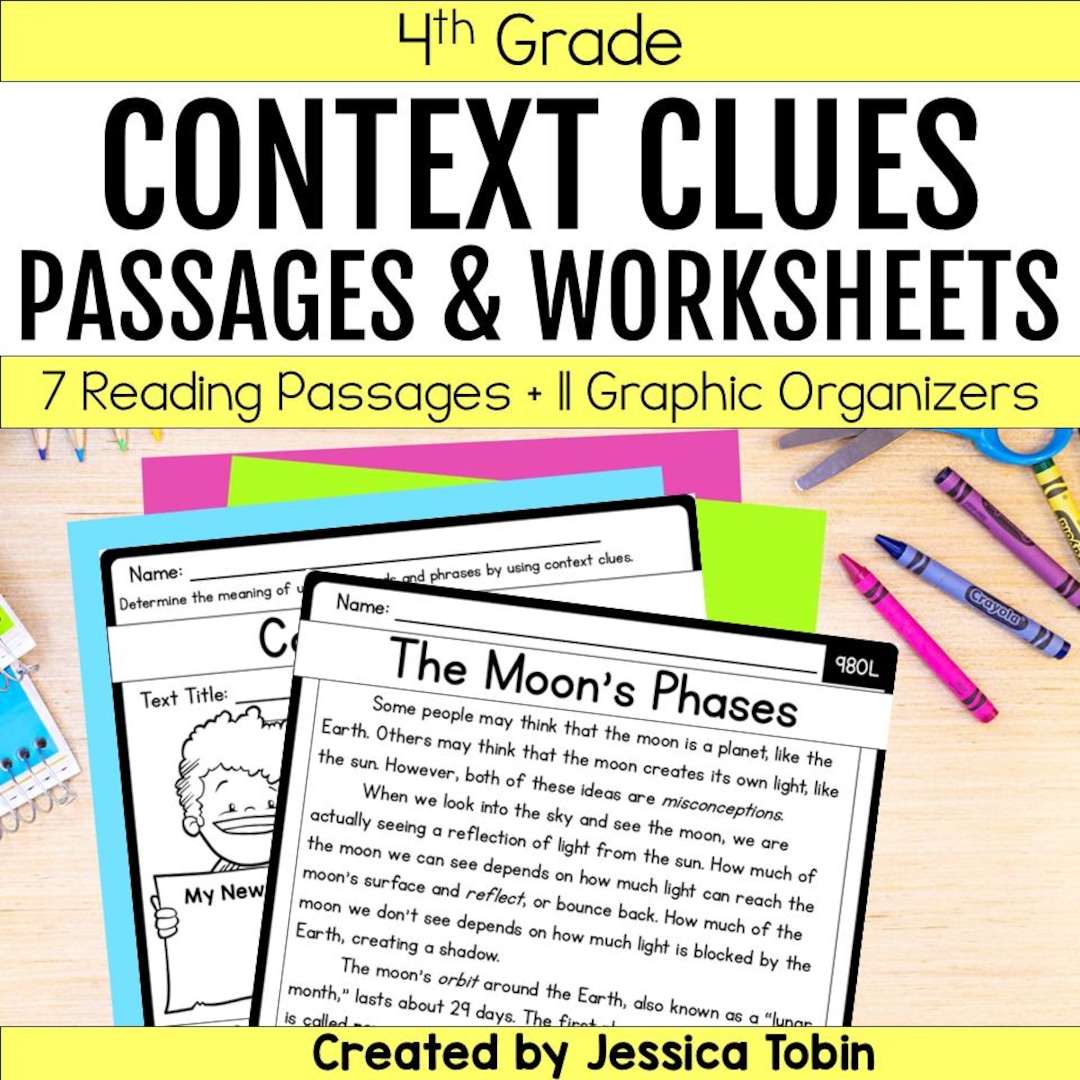 4th Grade Context Clues Reading Passages & Worksheets (PDF Download) - Etsy