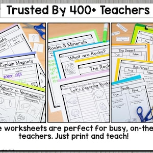 Science Worksheets Bundle: Reading Comprehension and Worksheets, Grades ...