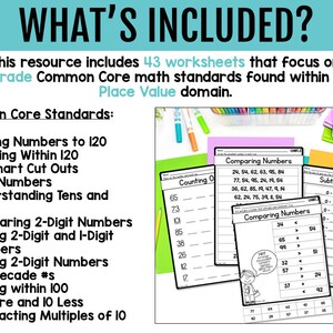 Place Value Worksheets Tens & Ones Comparing Numbers Greater Than Less ...