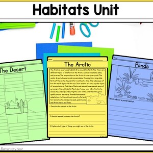 Habitats Worksheets and Reading Passages and Review, Animal Habitats ...