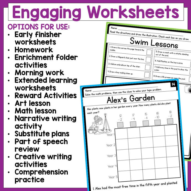 Fast Finisher Early Finishers Activities Creative Writing Math Review ...