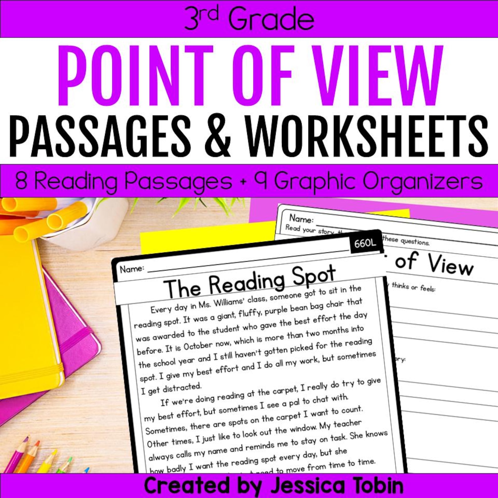 3rd Grade Reading Comprehension Worksheets: Point of View Passages ...