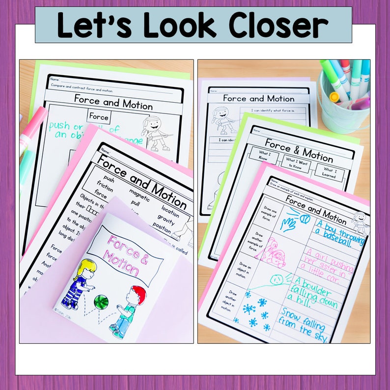 Force and Motion Worksheets & Reading Passages, Motion and Types of ...