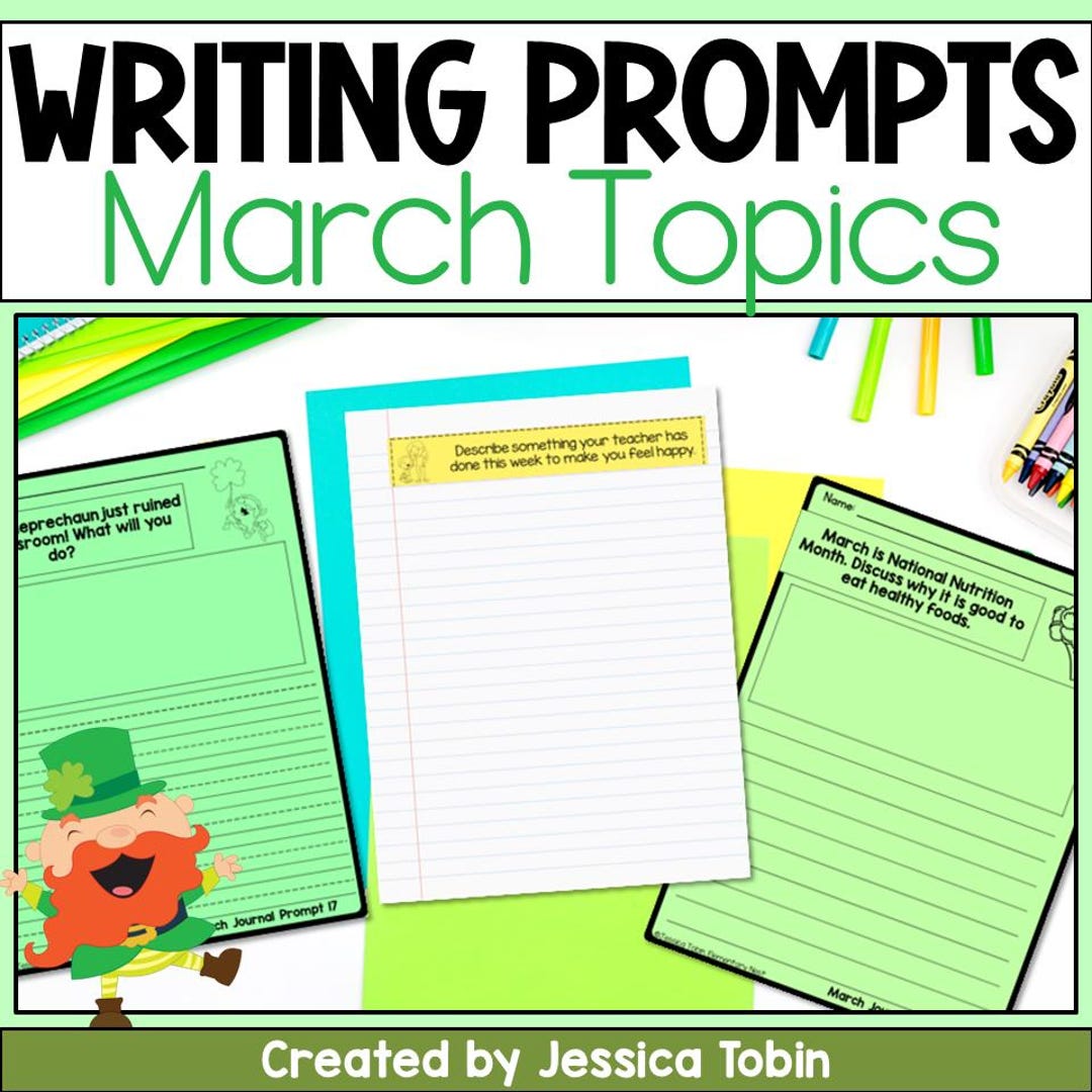 March Writing Prompts - Journal, Digital, or Paper - Spring Writing ...