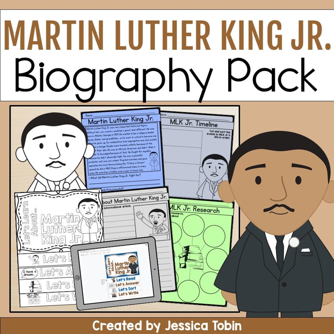 MLK Biography Flip Book: Martin Luther King Jr. Activities (PDF) - Etsy