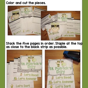 St. Patrick's Day Reading and Writing Activities St Patricks Day Craft ...