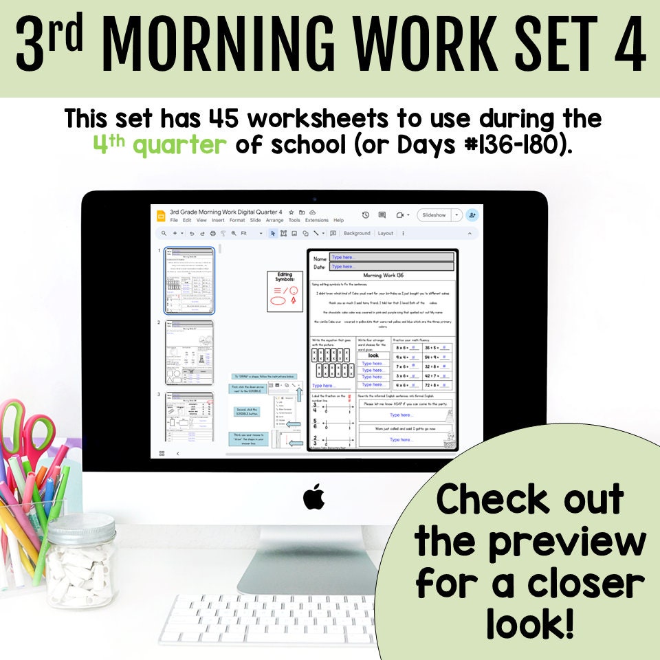 4th Quarter Morning Work 3rd Grade - Math, Phonics, ELA Review ...
