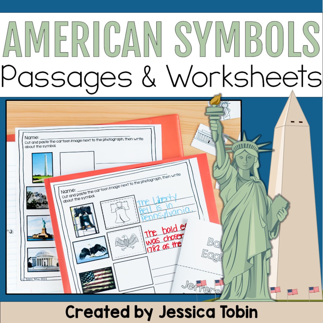 American Symbols Worksheets and Reading Passages Activities, Landmarks ...