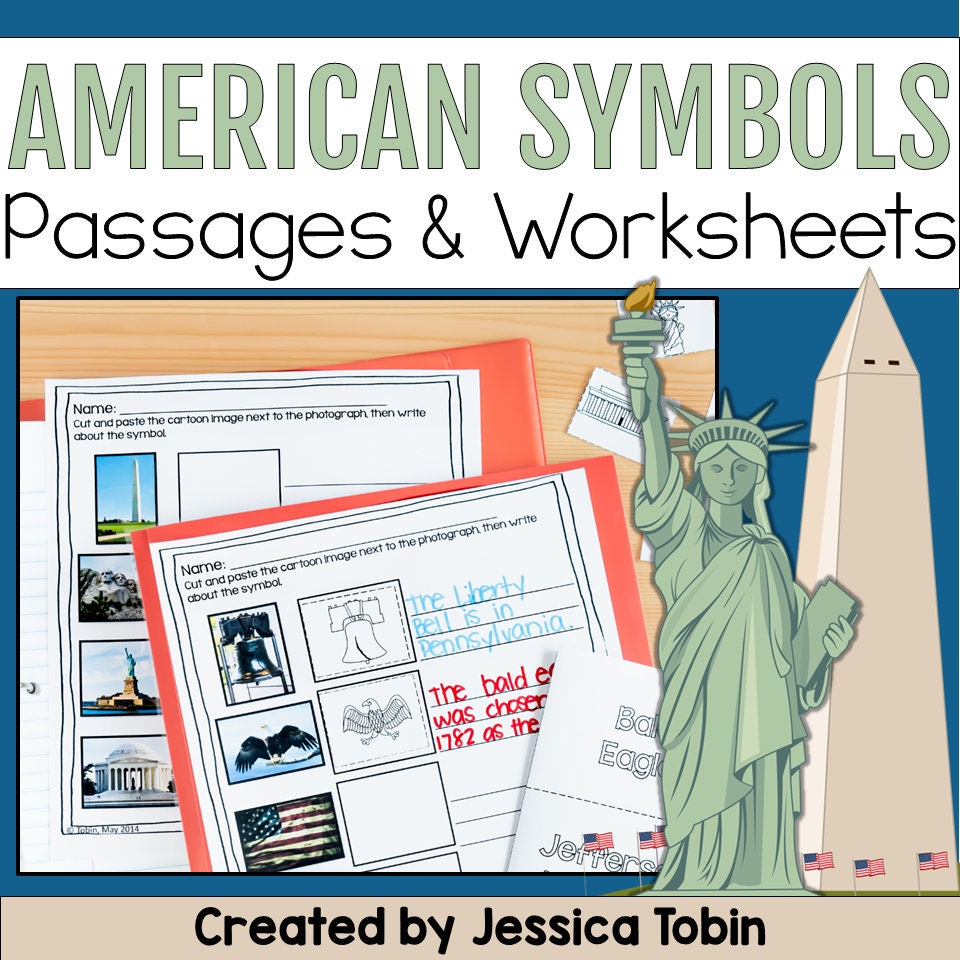 American Symbols Worksheets and Comprehension Reading Passages ...