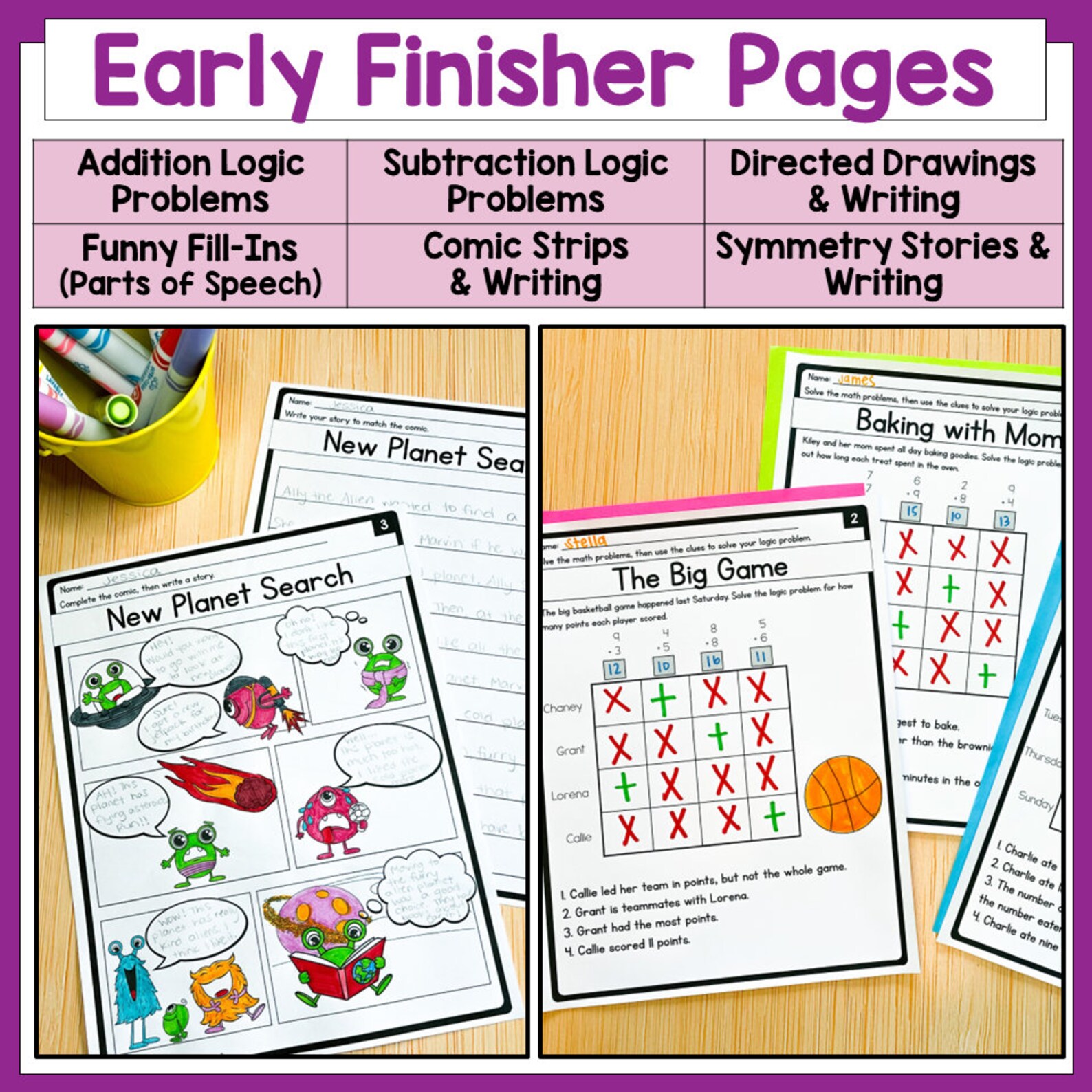 Fast Finisher Early Finishers Activities Creative Writing Math Review ...