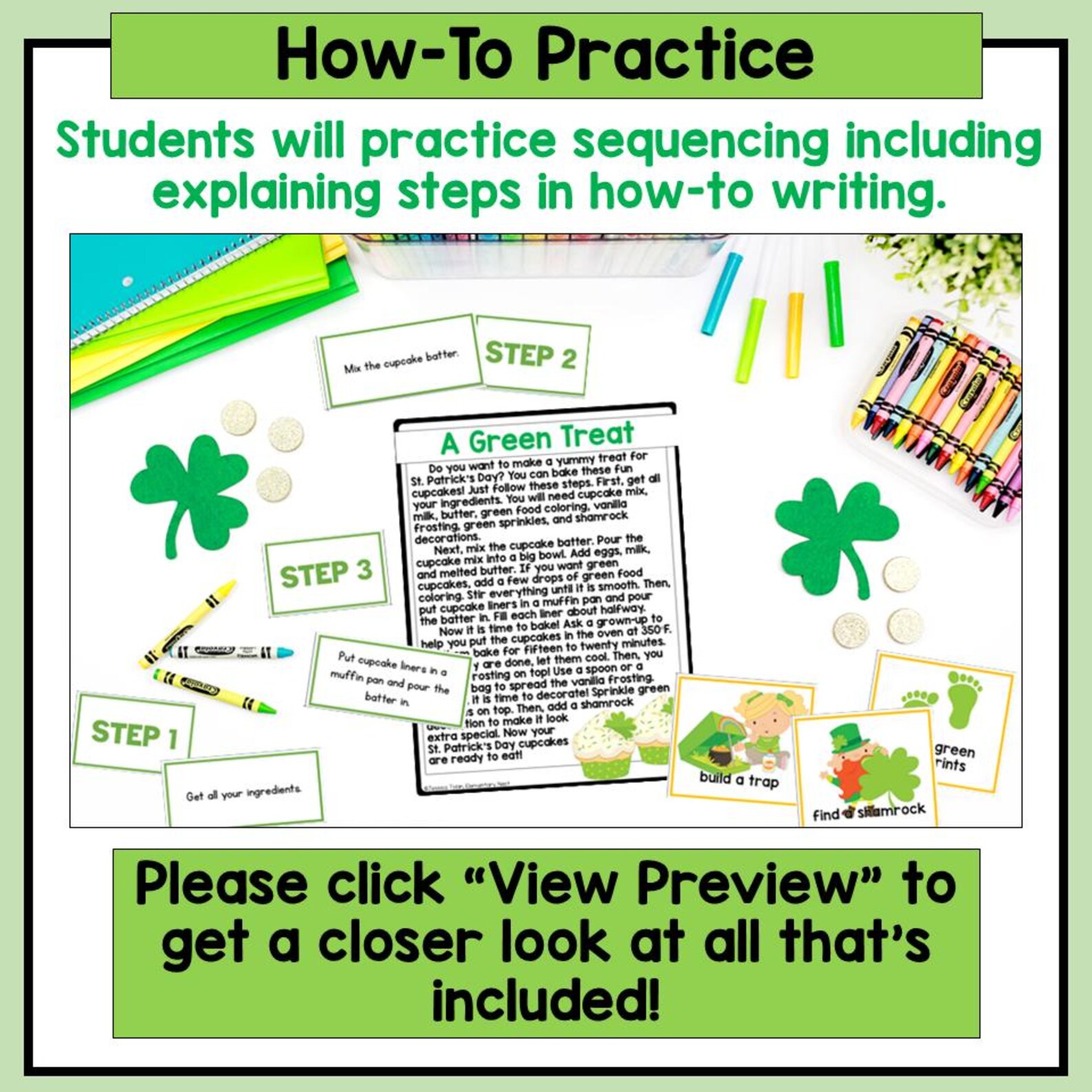 St. Patrick's Day Craftivity Writing 1st 2nd Grade, How to Catch a ...
