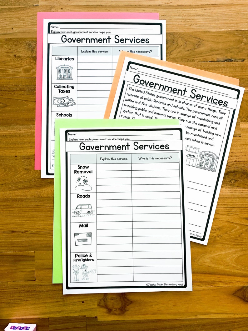 Civics & Government Worksheets: Social Studies Reading Comprehension ...