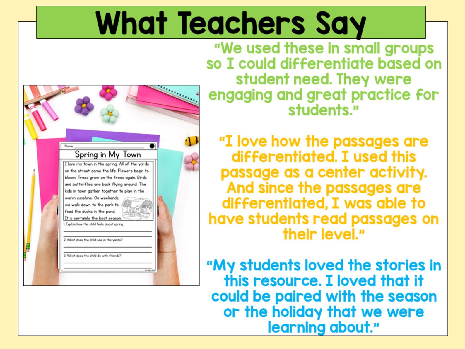 Spring Reading Comprehension Differentiated Passages, Easter, Earth Day ...