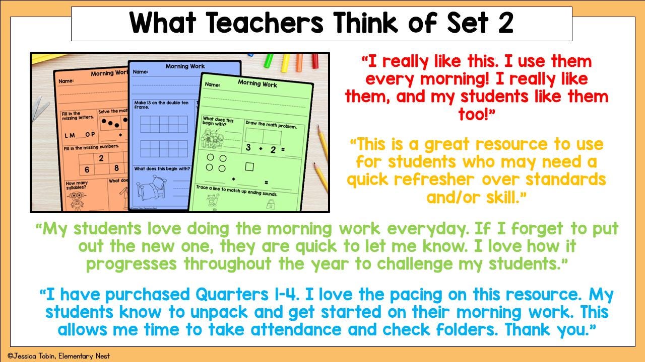2nd Quarter Kindergarten Morning Work - Math, Grammar, and Reading ...