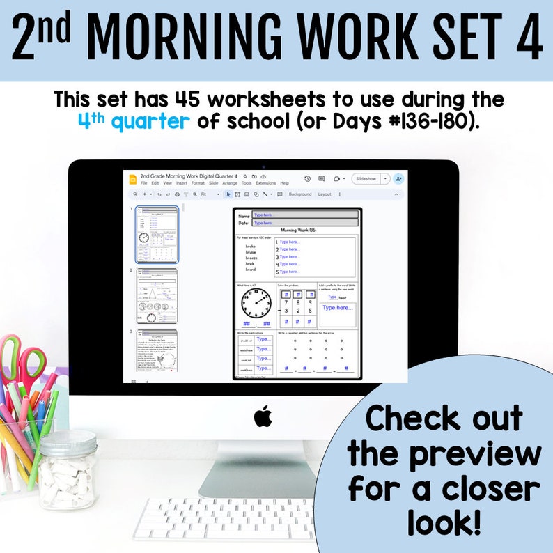 4th Quarter Morning Work 2nd Grade - Math, Phonics, ELA Review ...