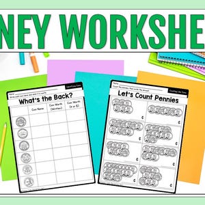 Counting Money Worksheets: Money Word Problems, Grades 1-3 (PDF) - Etsy