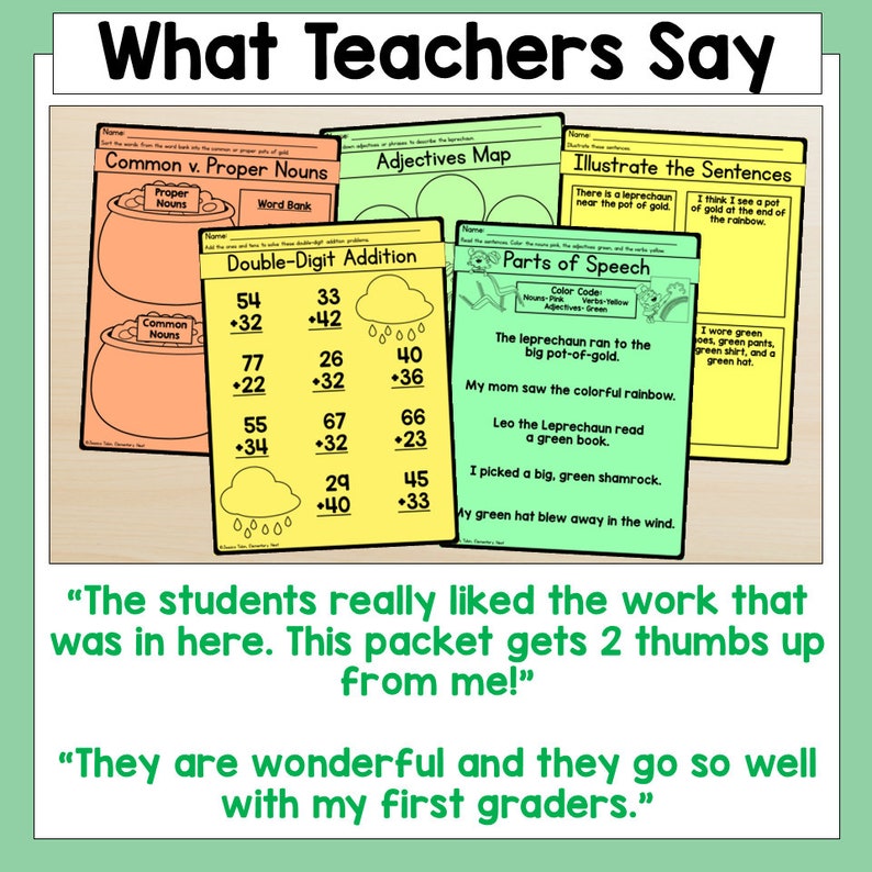 March Math, Writing, Language Worksheets - St. Patrick's Day Word ...