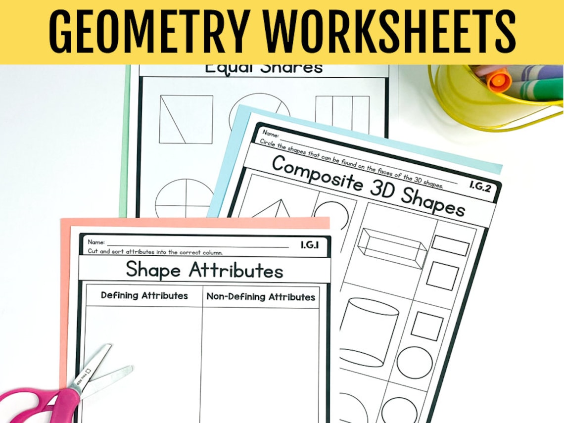 Shapes Worksheets, 3D Shapes Worksheets, 2D & 3D Shapes, 1st Grade Math ...