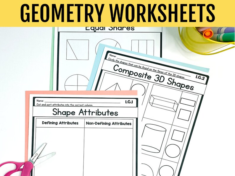 Shapes Worksheets, 3D Shapes Worksheets, 2D & 3D Shapes, 1st Grade Math ...