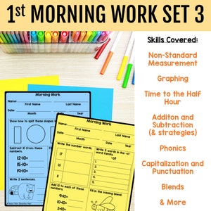 3rd Quarter First Grade Morning Work - February, March Morning Work ...