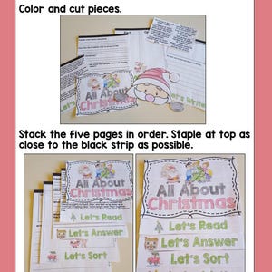 Christmas Reading Flip Book With Writing Activities and Craft ...
