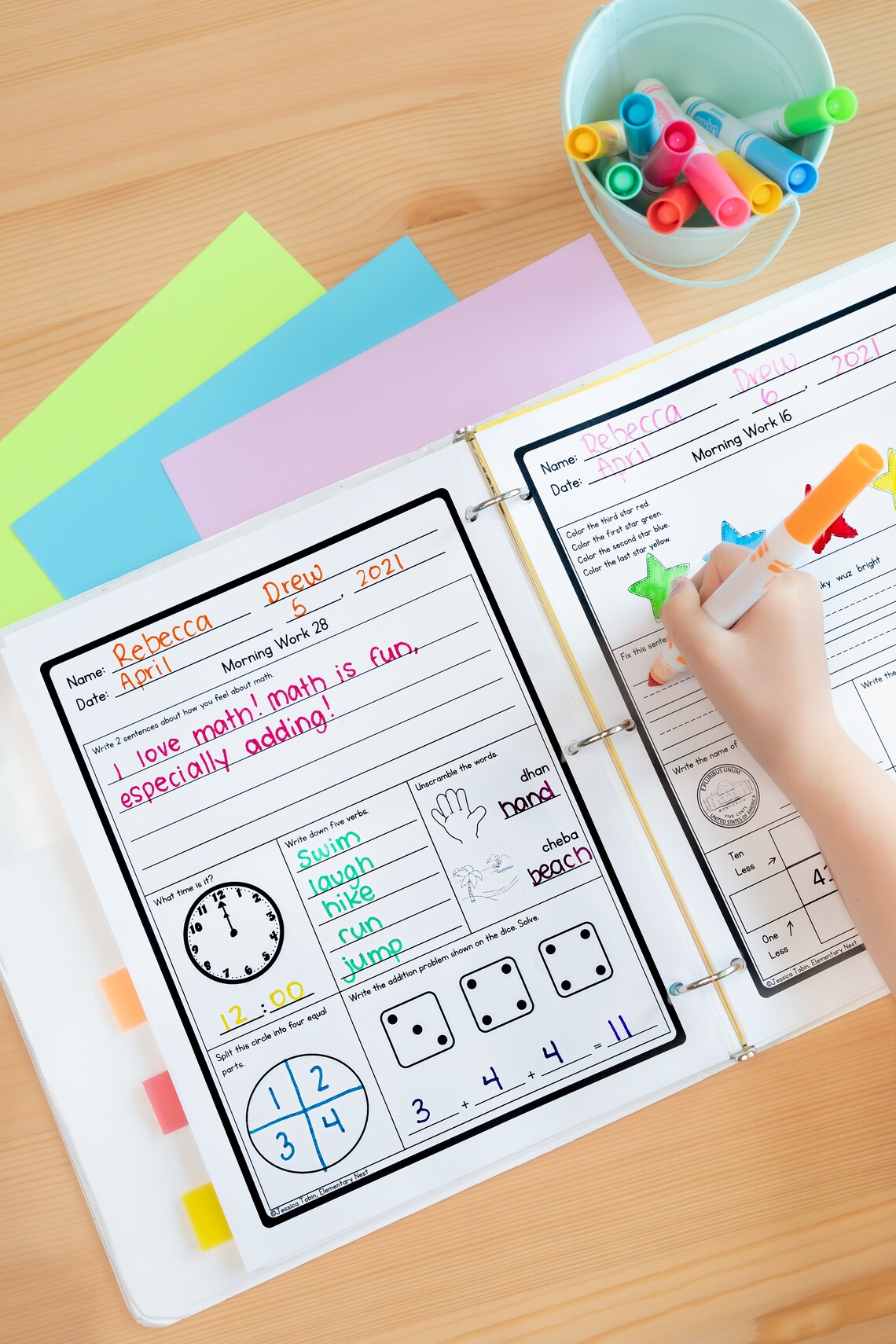 1st Quarter 2nd Grade Morning Work Set 1 Daily Second Grade Math Review ...