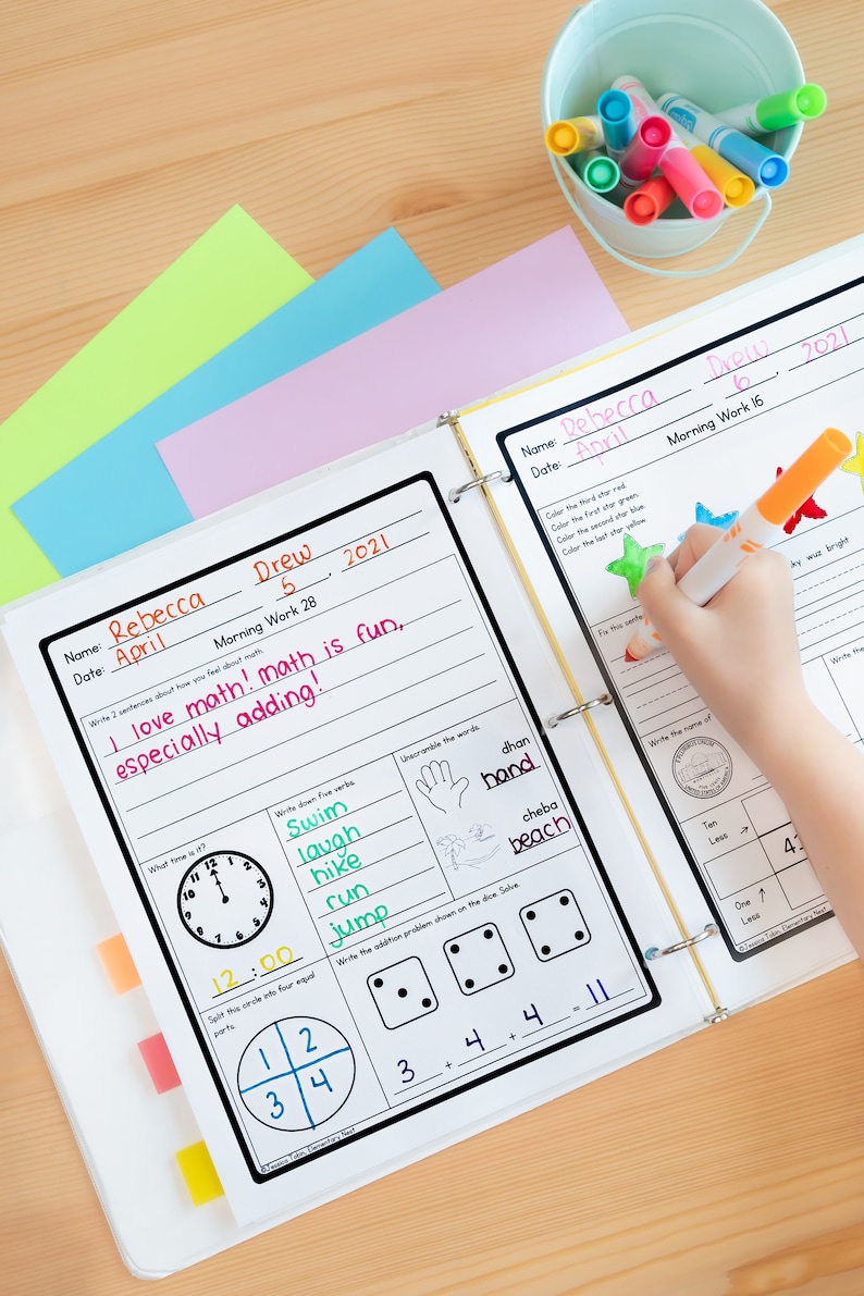 1st Quarter 2nd Grade Morning Work Set 1 Daily Second Grade Math Review ...