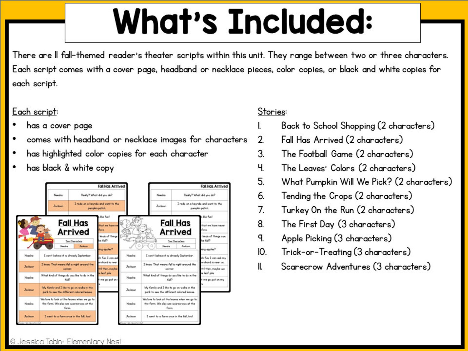 Fall Reader's Theater Scripts and Partner Plays - Autumn Fall Reading ...