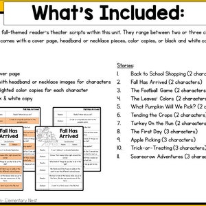 Fall Reader's Theater Scripts and Partner Plays - Autumn Fall Reading ...