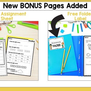 1st Quarter Kindergarten Weekly Homework Set 1 Phonics Math Reading W ...