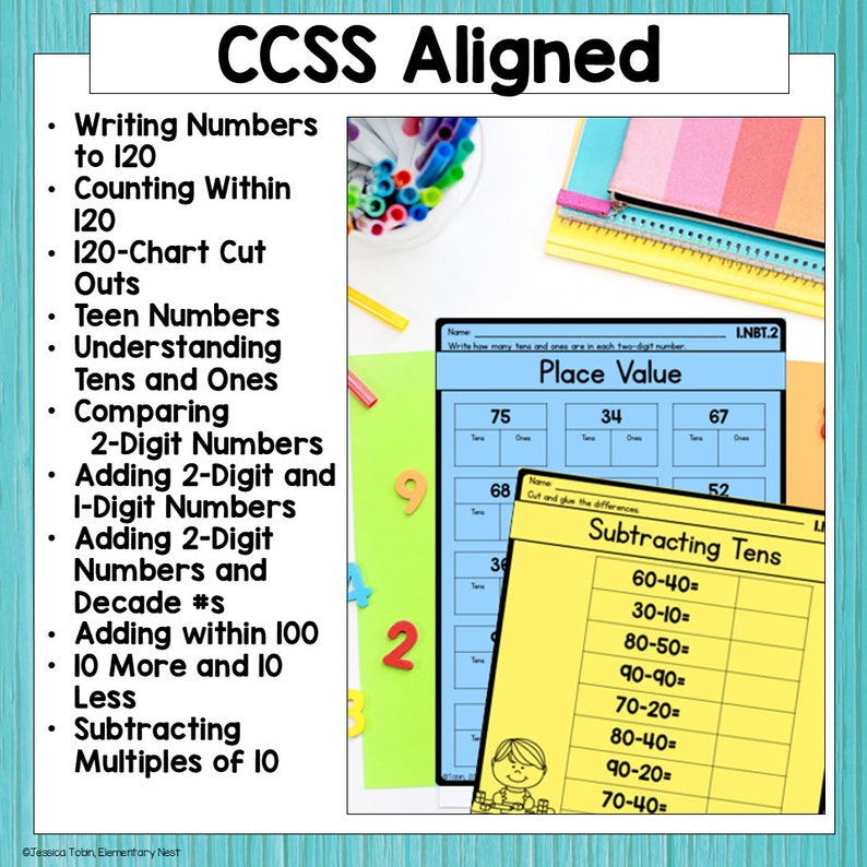 Place Value Worksheets Tens & Ones Comparing Numbers Greater Than Less ...