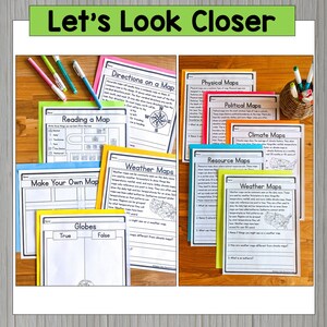 Map Skills Unit: Social Studies Reading Passages & Worksheets (PDF) - Etsy