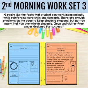 3rd Quarter 2nd Grade Morning Work - Math, Grammar, ELA Spiral Review ...