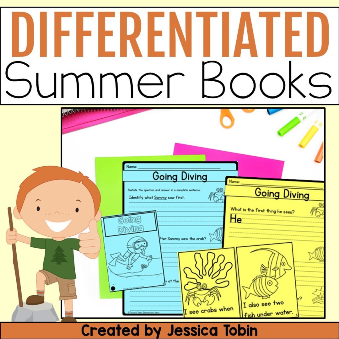 Summer Reading Comprehension, Summer Reading Mini Books, Differentiated ...