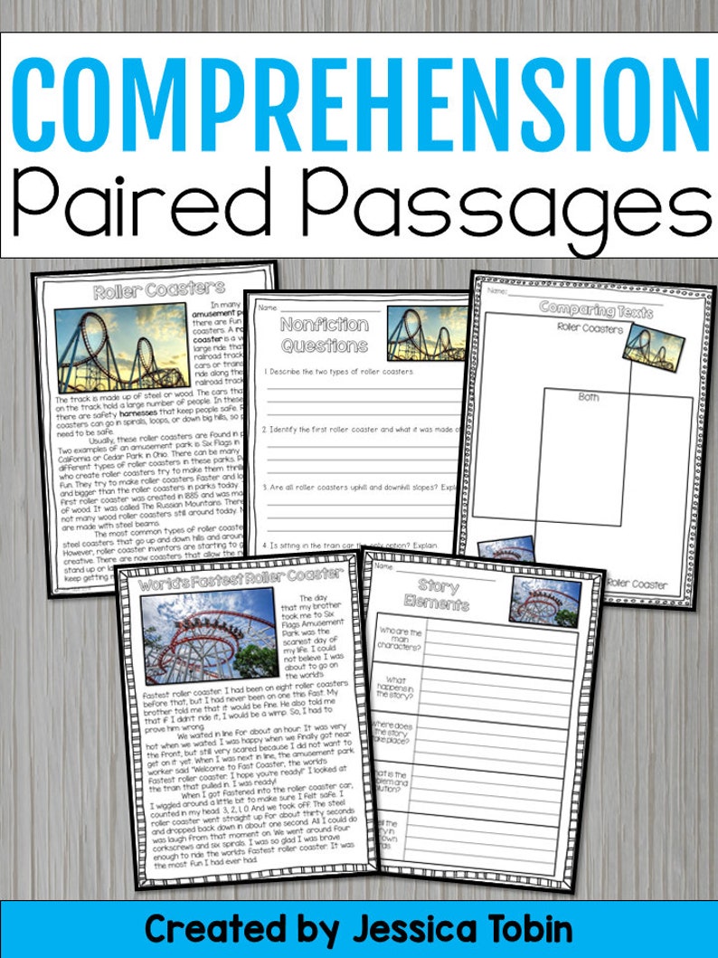 Reading Comprehension Passages and Questions 2nd 3rd Grade, Paired ...