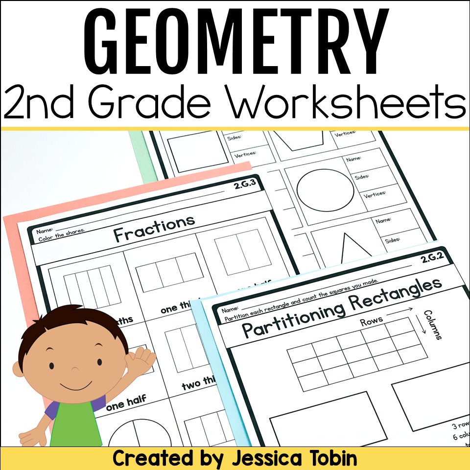 2D Shapes 3D Shapes Worksheets, Fractions, Partitioning 2nd Grade ...