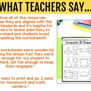 1st Grade Geometry Worksheets: 2D & 3D Shapes (PDF) - Etsy