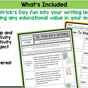 St. Patrick's Day Craftivity Writing 1st 2nd Grade, How to Catch a ...