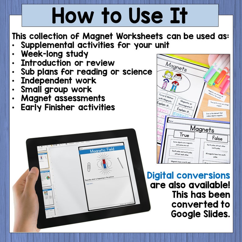 Magnets Unit and Magnetism Activities, Worksheets, and Reading Passages ...