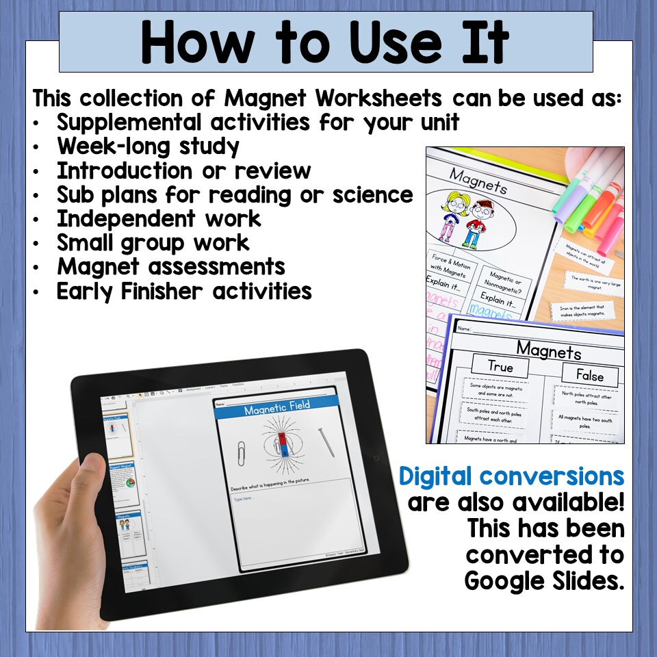 Magnets Unit and Magnetism Activities, Worksheets, and Reading Passages ...