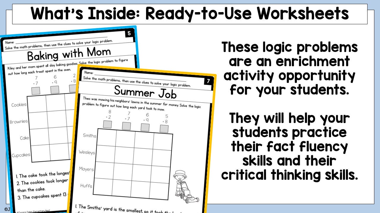 Logic Puzzles, Addition Strategies and Enrichment - Early Finishers ...