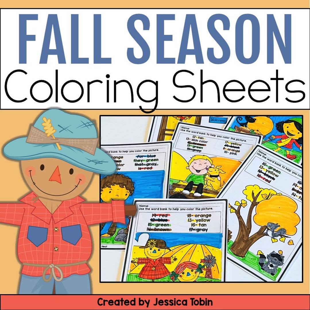 Fall Coloring Pages - Fall Color by Number and Color by Sight Word ...