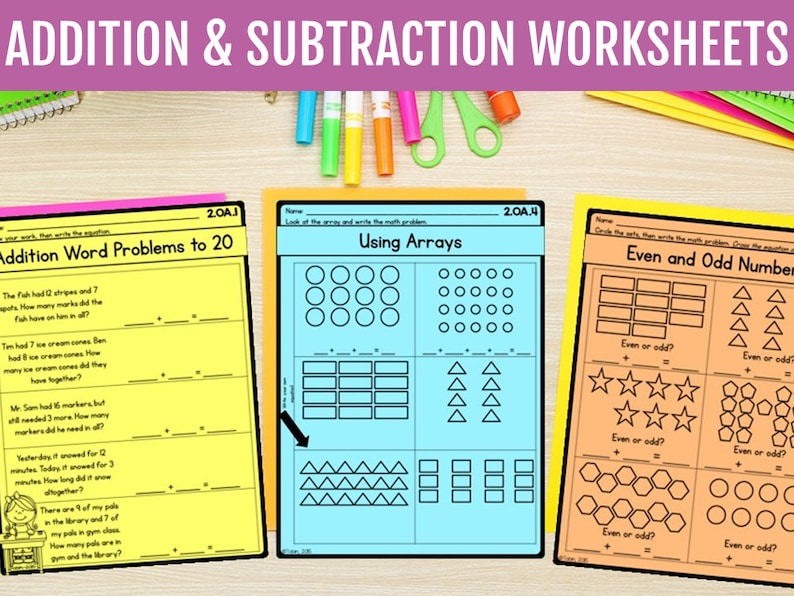 Addition and Subtraction With Regrouping 2nd Grade Worksheets and Word ...