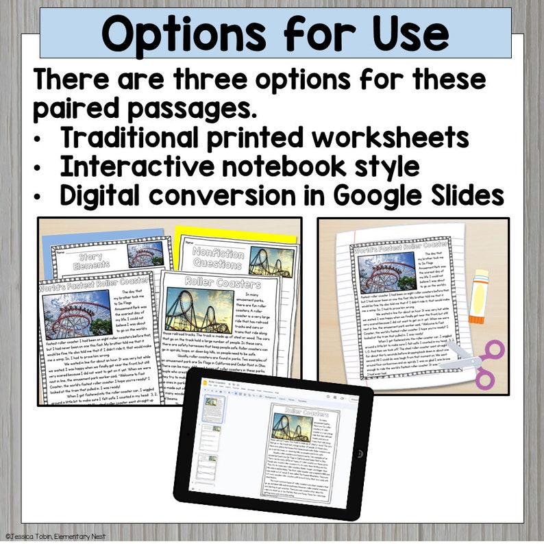 Reading Comprehension Paired Passages: Fiction & Nonfiction, 2nd-3rd ...