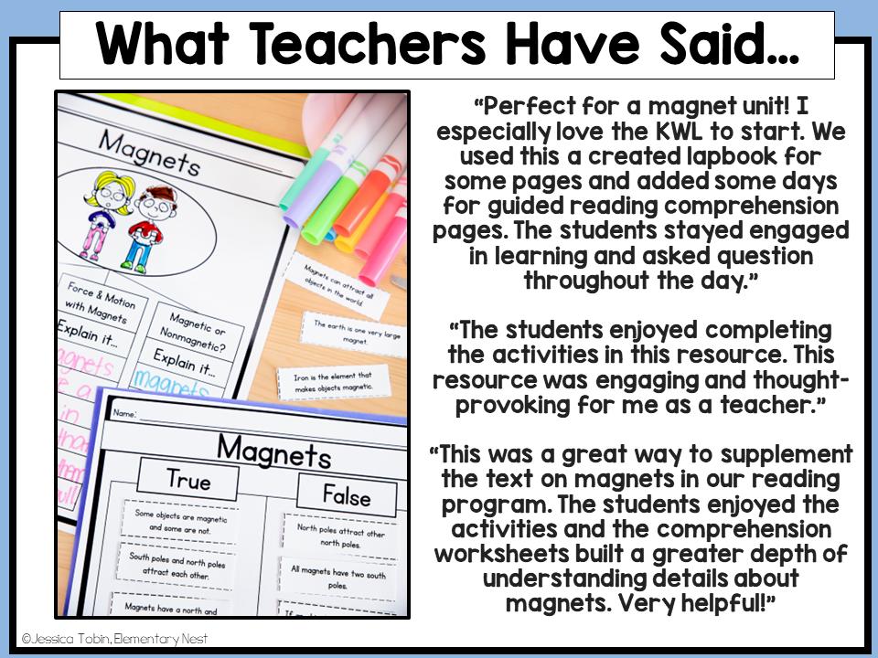 Magnets Unit and Magnetism Activities, Worksheets, and Reading Passages ...
