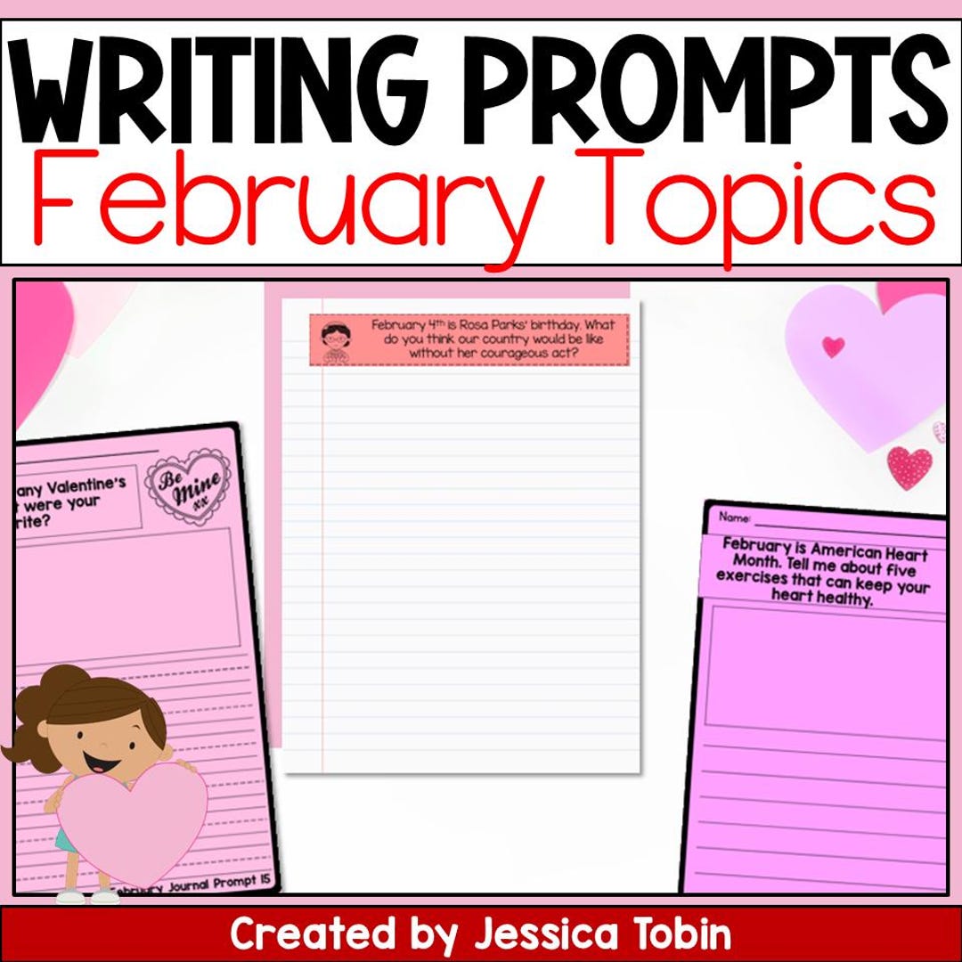 Writing Prompts for February With Digital, Journal, or Paper Options ...