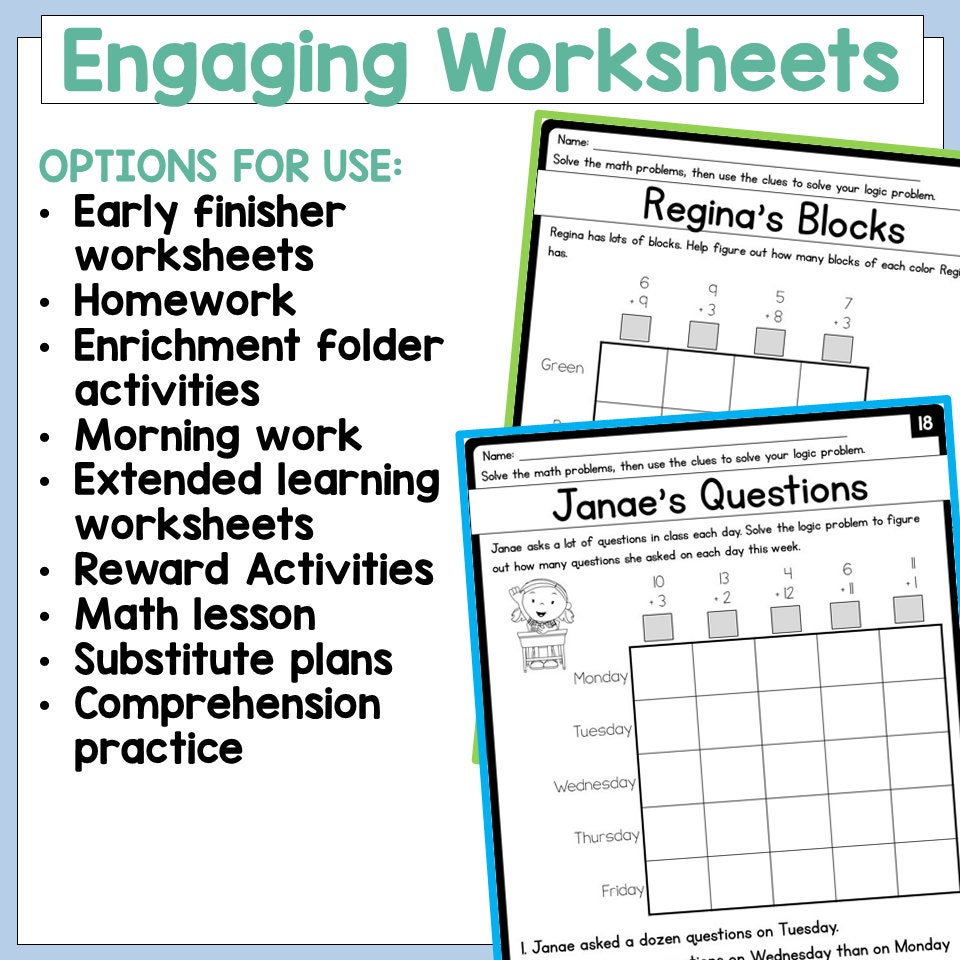 Logic Puzzles, Addition Strategies and Enrichment - Early Finishers ...