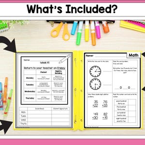 3rd Quarter 2nd Grade Homework With Folder Cover, ELA and Math Review ...