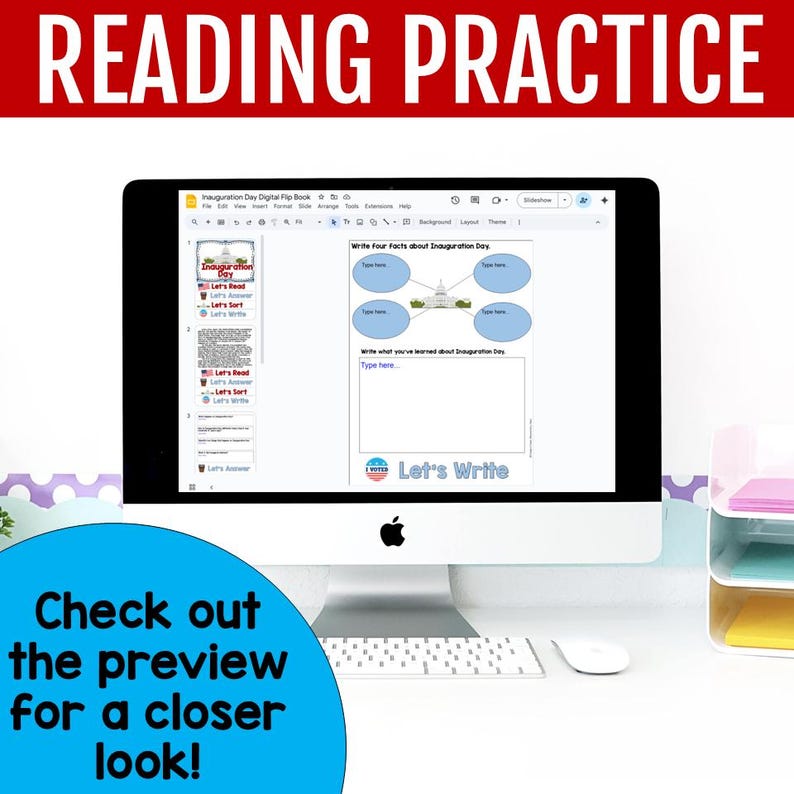 Inauguration Day Craft Reading Flip Book, Inauguration Day 2025 ...