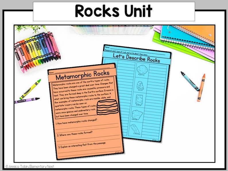 Rocks and Minerals Worksheets and Passages, Types of Rocks & Rock Cycle ...